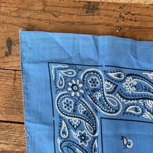 Vintage | Accessories | Vintage Fast Color Sky Blue Paisley Bandana ...